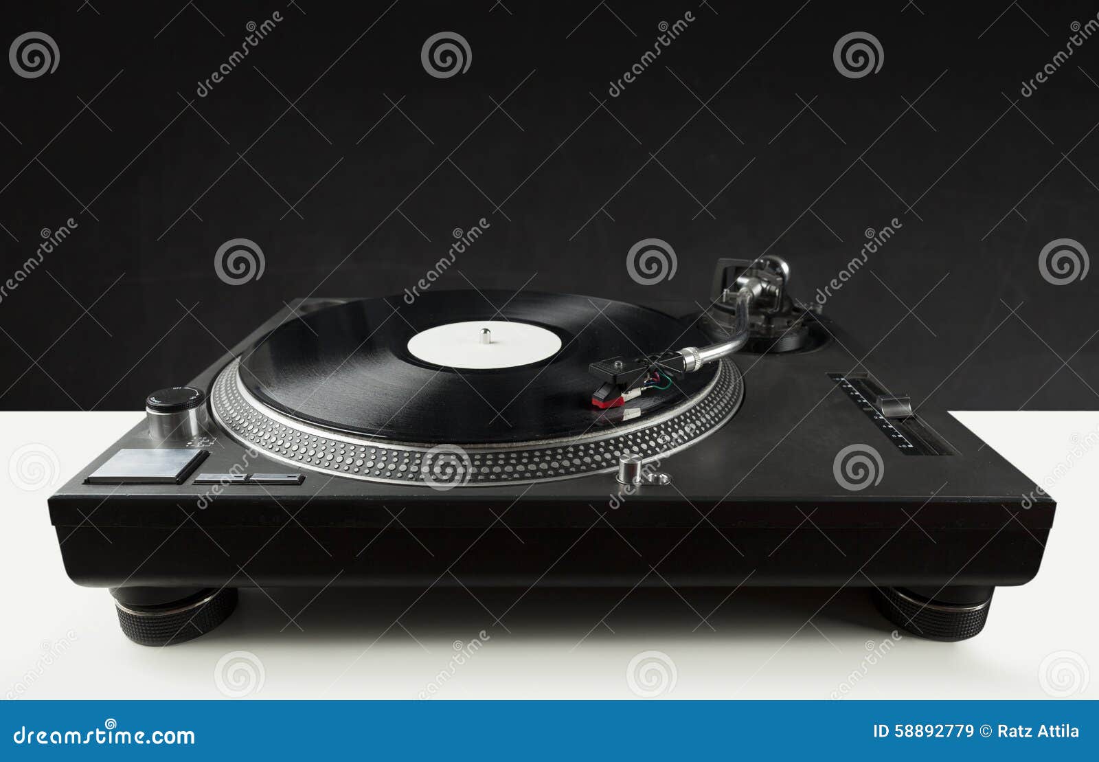 Turntable Playing Vinyl Close Up With Needle On The Record Stock Image ...