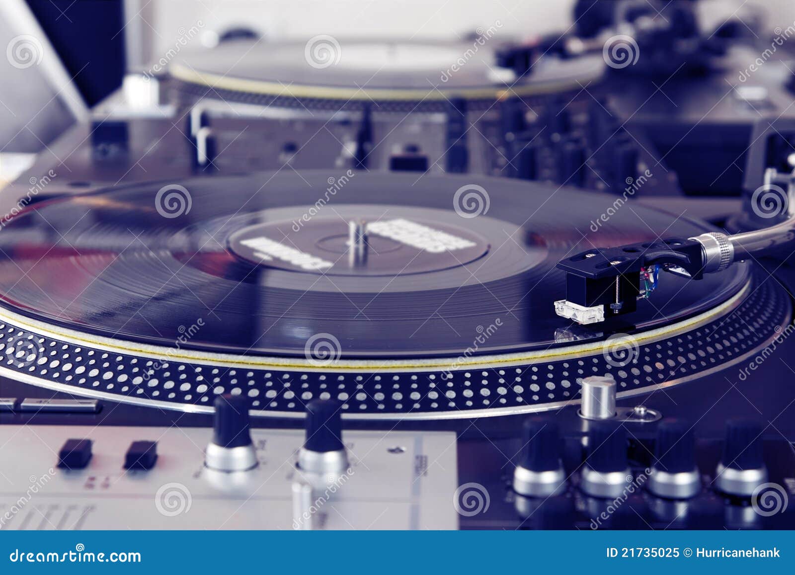 Turntable Playing Vinyl Music Record Stock Image - Image of mixer ...