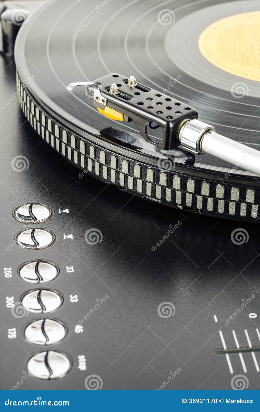 Turntable Plays Vinyl Record Stock Photo - Image of sensors, play: 36921170