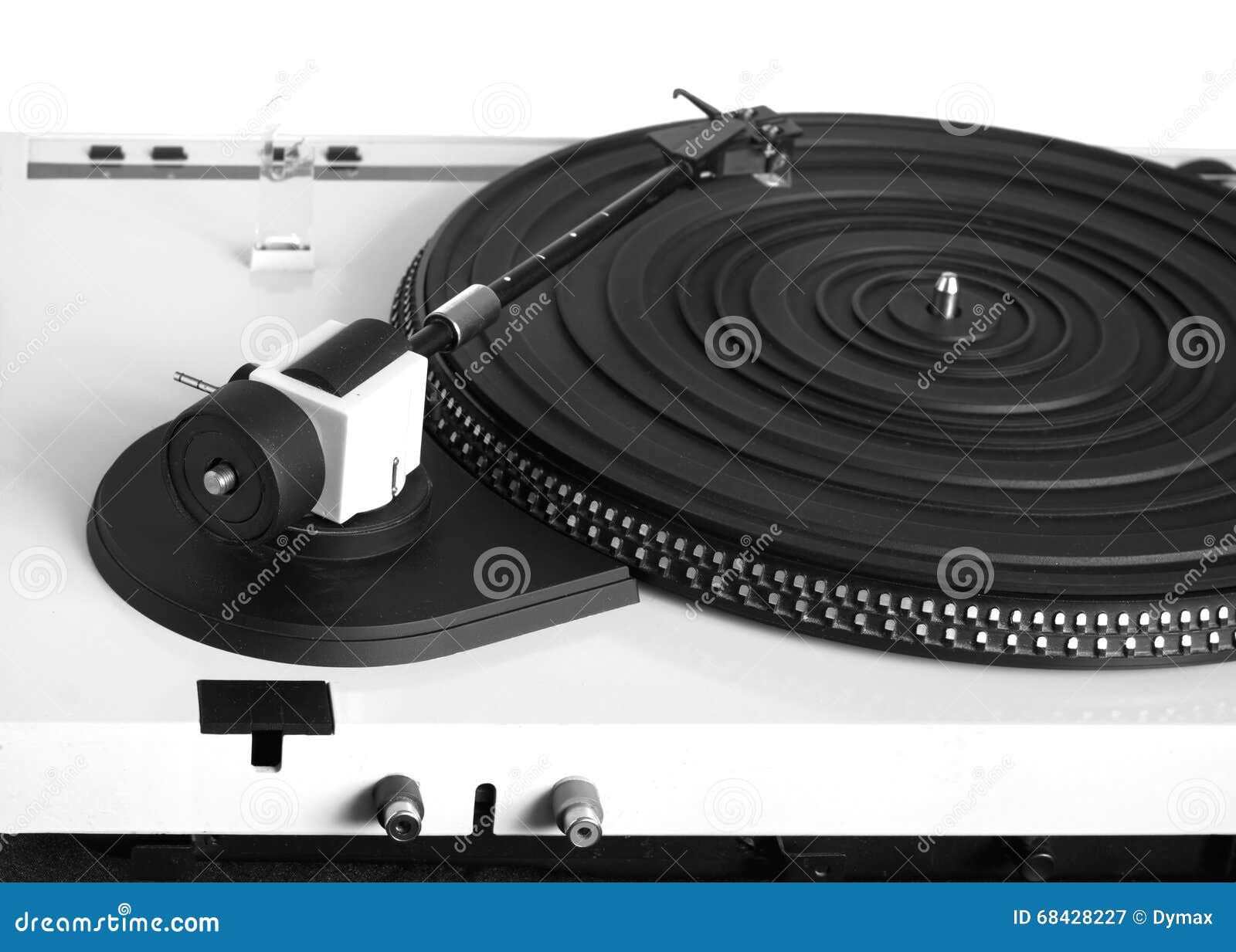Turntable in Silver Case Rear View Isolated Stock Image - Image of play ...