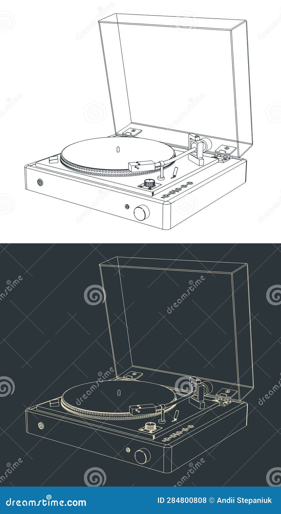 Turntable sketches stock vector. Illustration of vinyl - 284800808