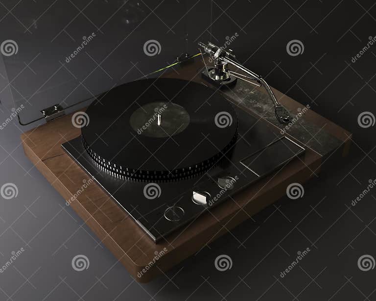 Turntable and Tone Arm stock illustration. Illustration of resting ...