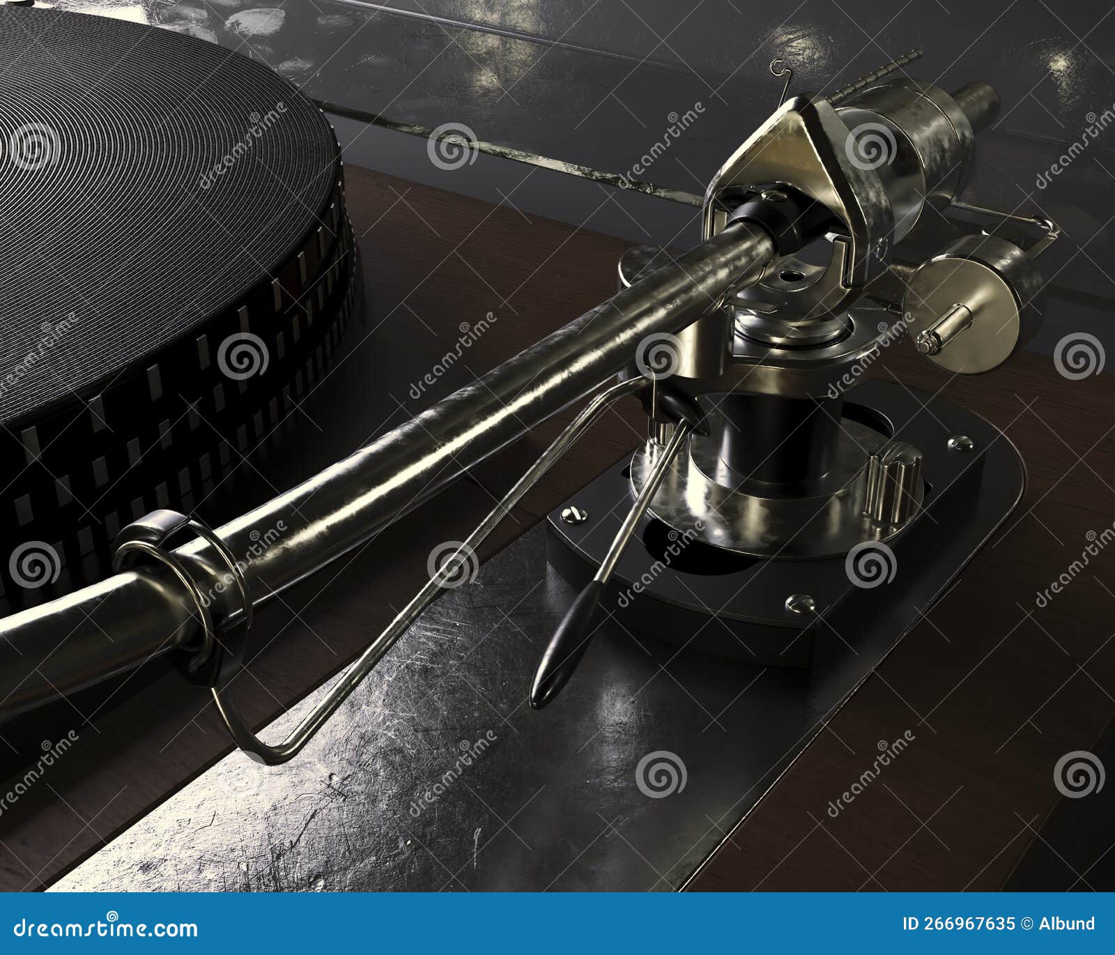 Turntable and Tone Arm stock illustration. Illustration of editorial ...