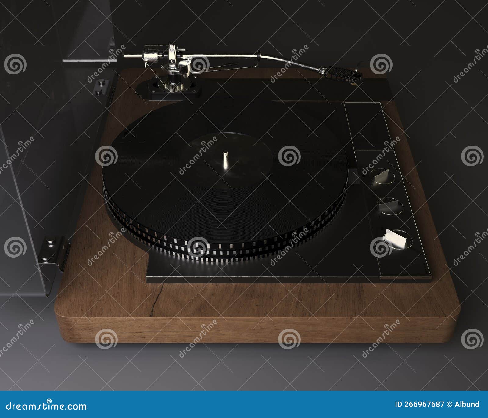 Turntable and Tone Arm stock illustration. Illustration of audio ...