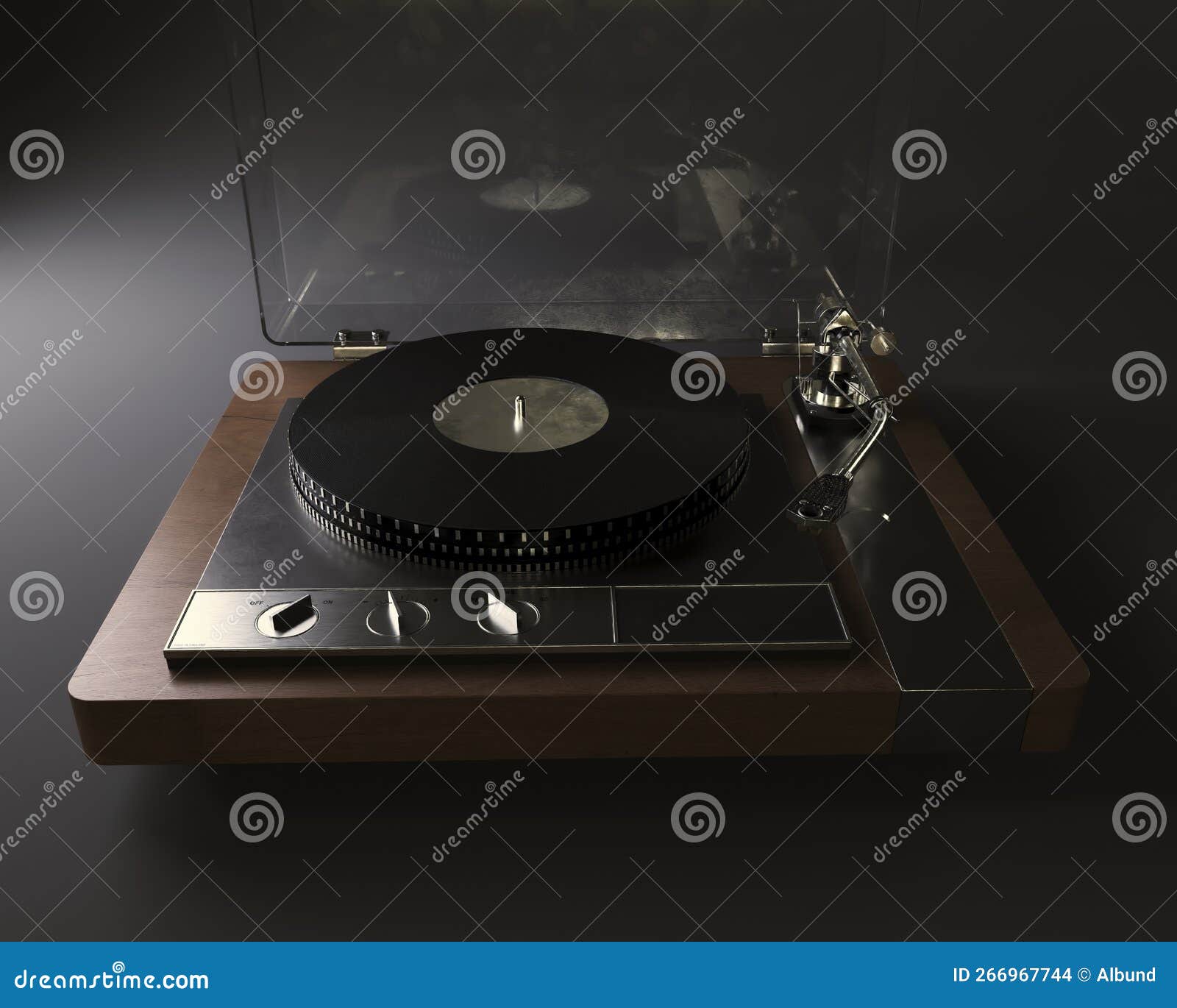 Turntable and Tone Arm stock illustration. Illustration of song - 266967744
