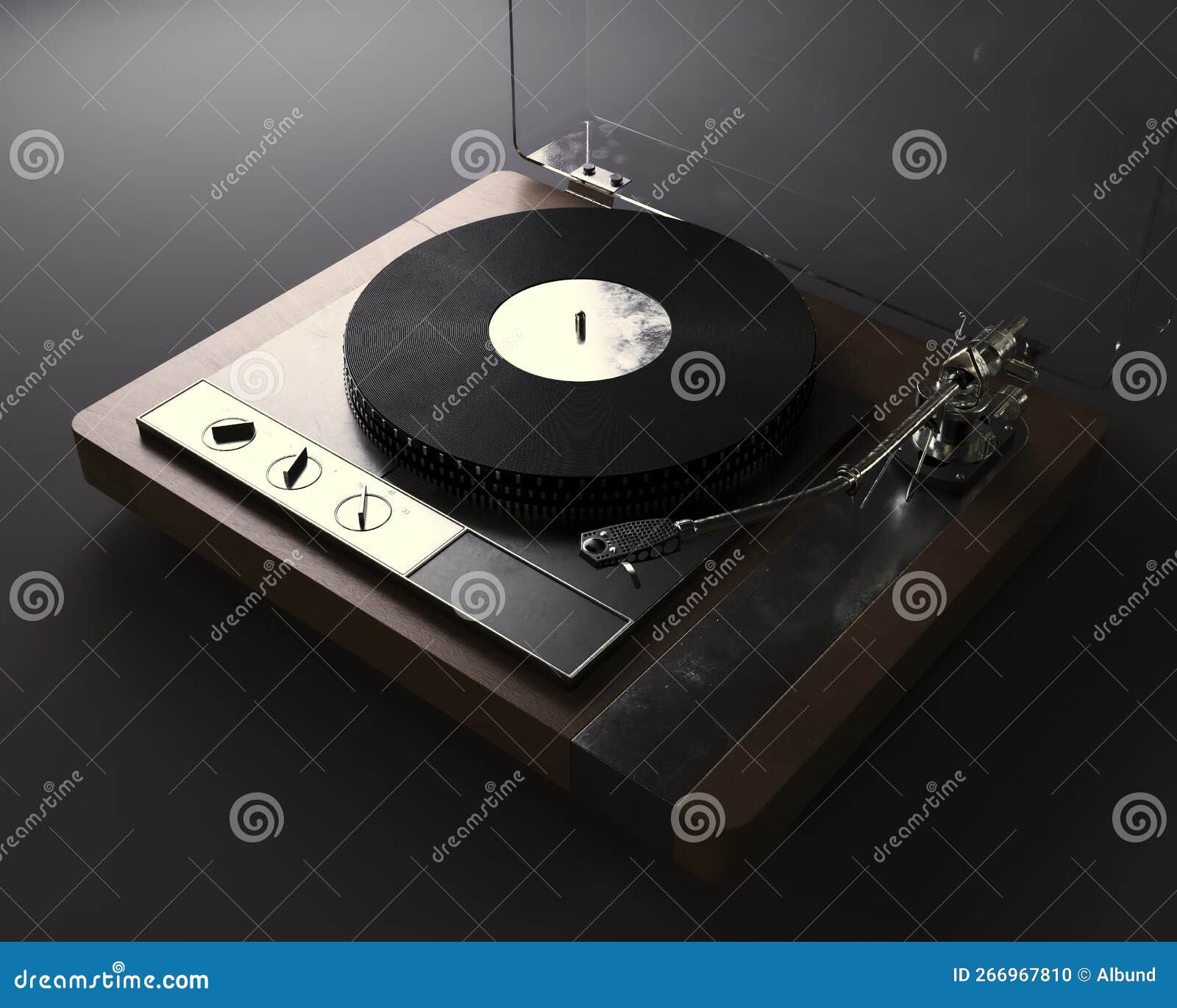 Turntable and Tone Arm stock illustration. Illustration of deck - 266967810