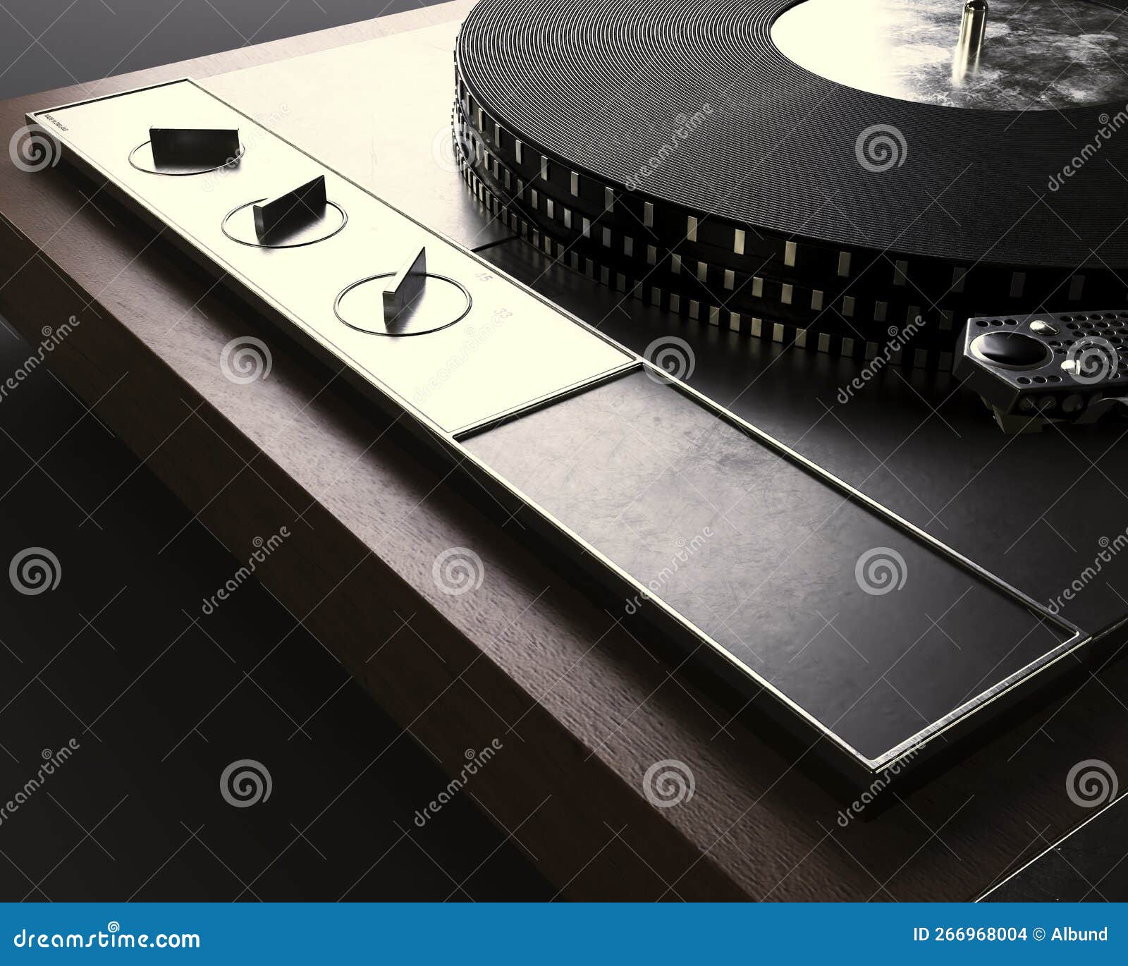 Turntable and Tone Arm stock illustration. Illustration of plinth ...