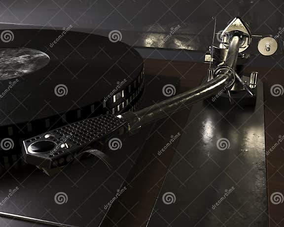 Turntable and Tone Arm stock illustration. Illustration of audio ...