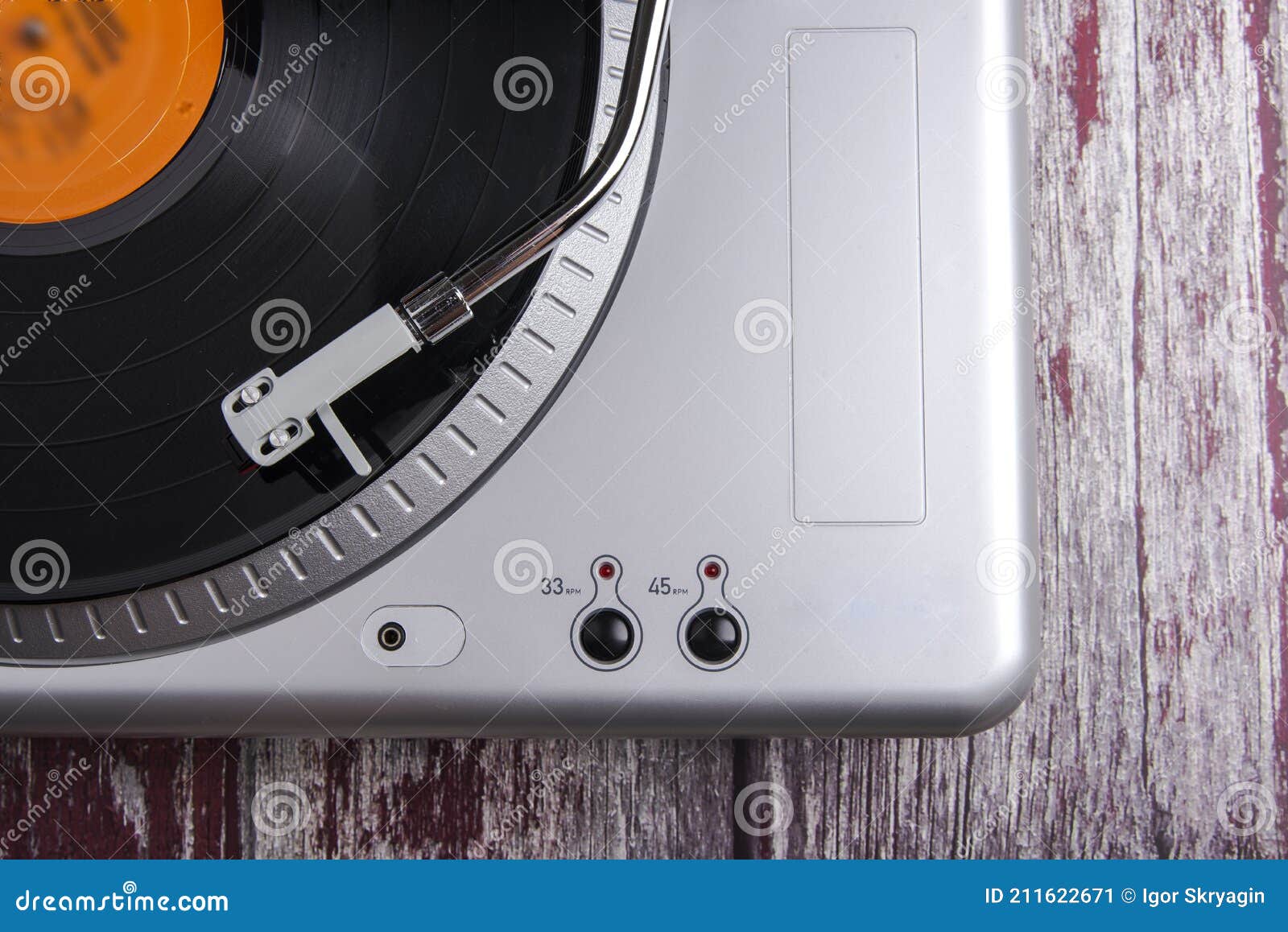Turntable top view stock image. Image of groove, nightlife - 211622671