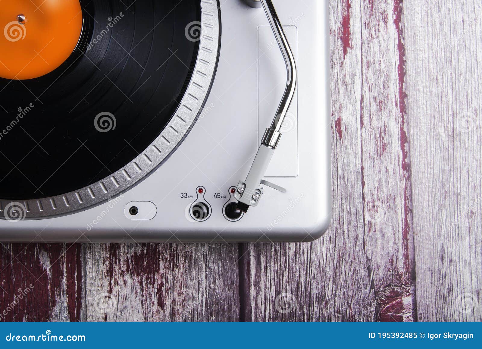 Turntable top view stock image. Image of melody, music - 195392485