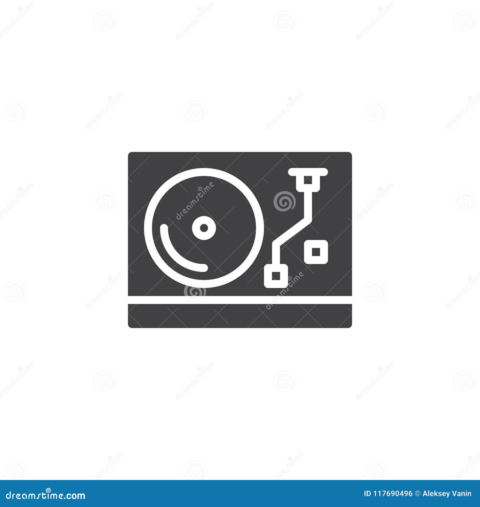 Turntable vector icon stock vector. Illustration of pictogram - 117690496
