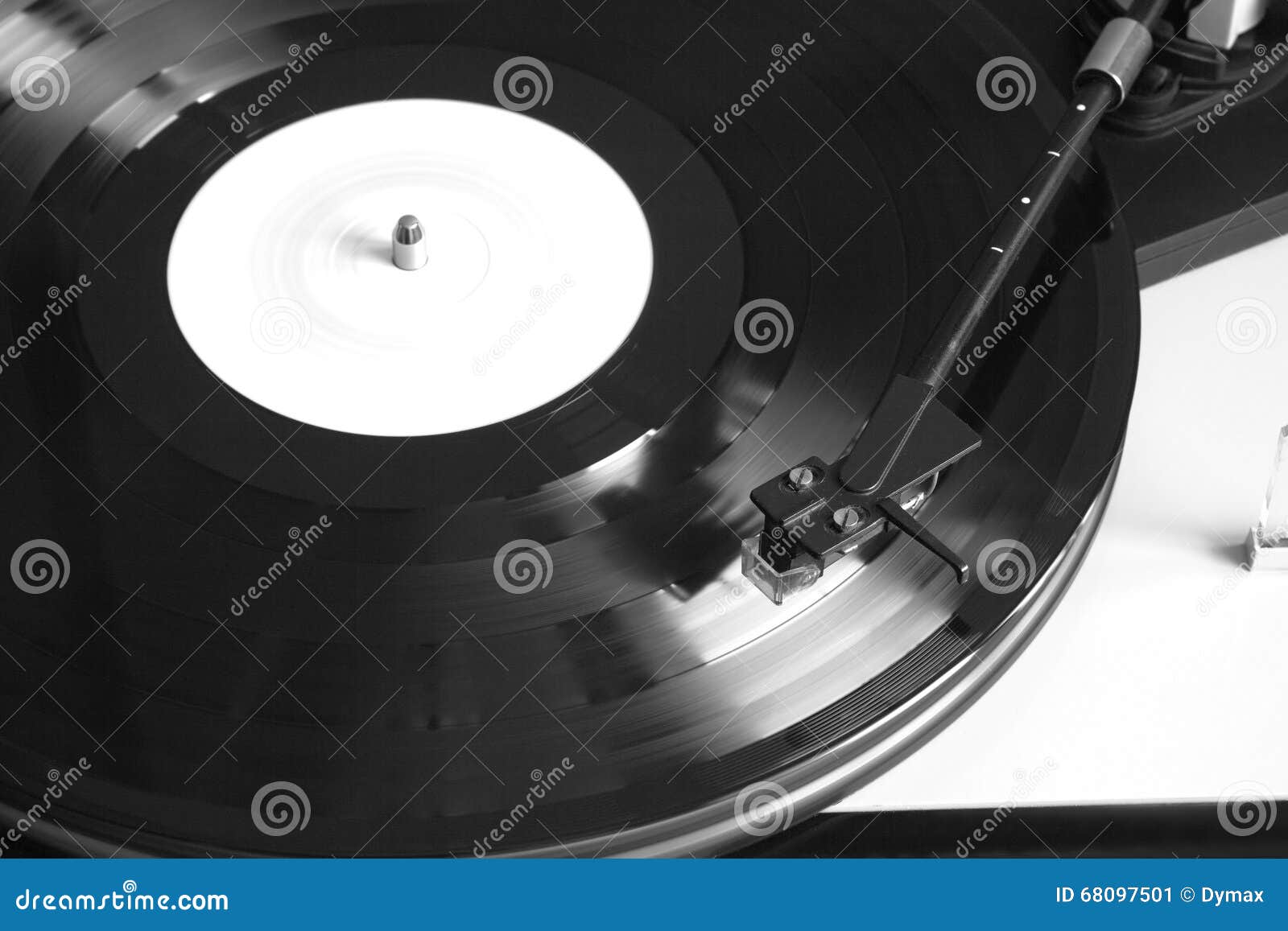 Turntable with Vinyl Record Closeup Stock Image - Image of reproduction ...