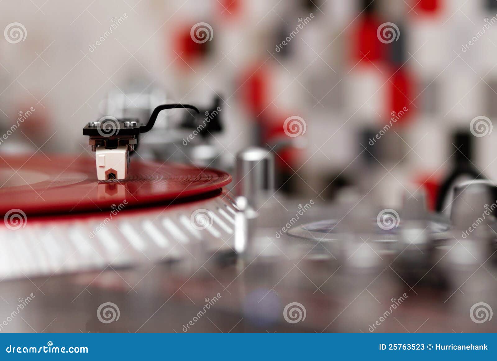 Turntable Vinyl Record Player Closeup Stock Image - Image of indoor ...