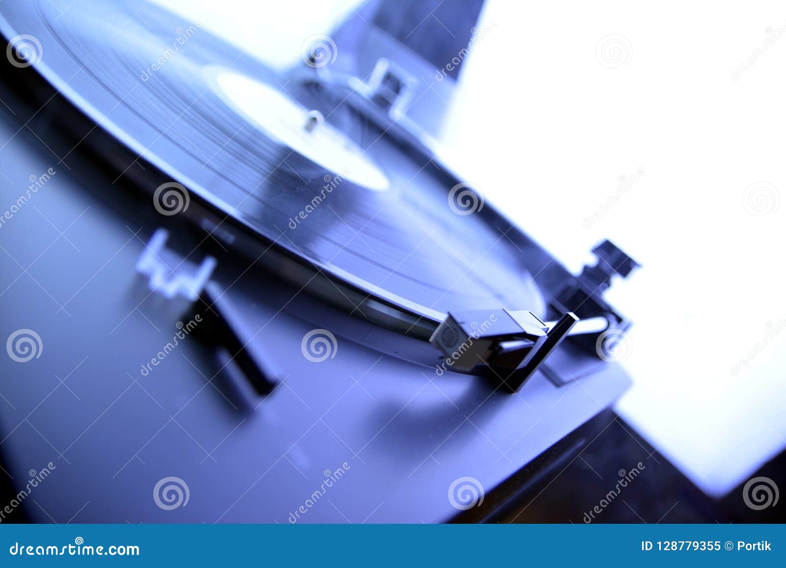 Turntable Vinyl Record Player is Playing Music Stock Image - Image of ...