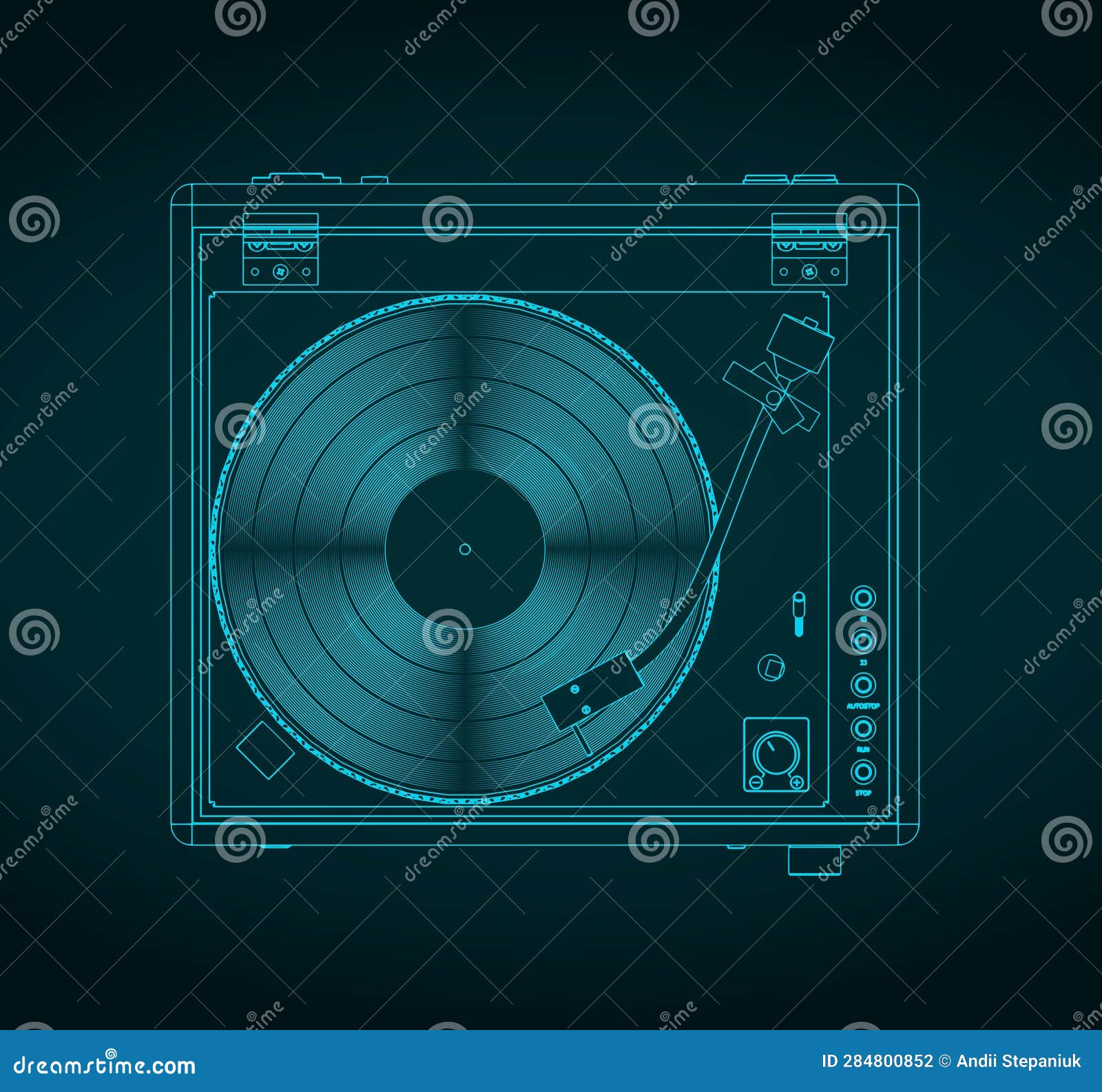 Turntable vinyl sketch stock vector. Illustration of player - 284800852