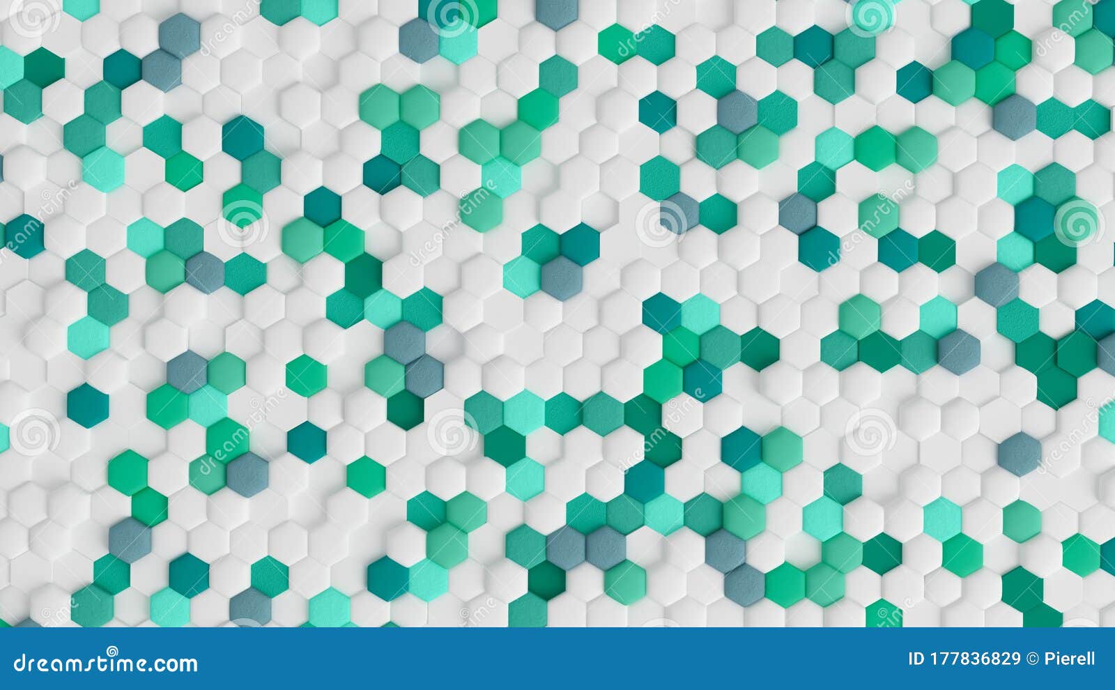 Turquoise Abstract Background with Hexagons. 3d Illustration, 3d ...