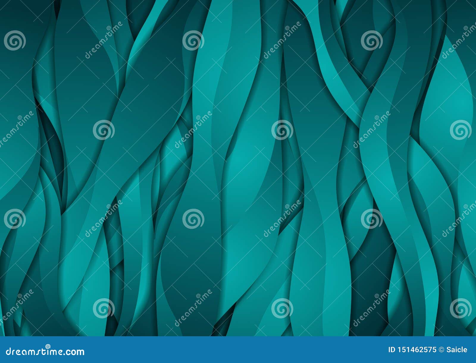 Turquoise Abstract Paper Waves Corporate Background Stock Vector ...