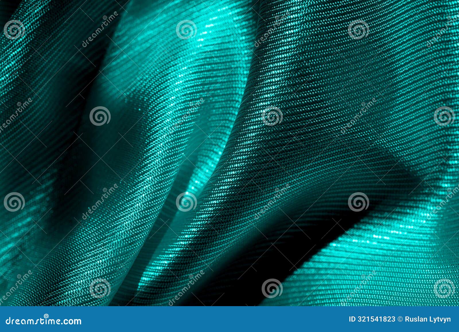 Turquoise Acetate Fabric Textured Background Stock Image - Image of ...