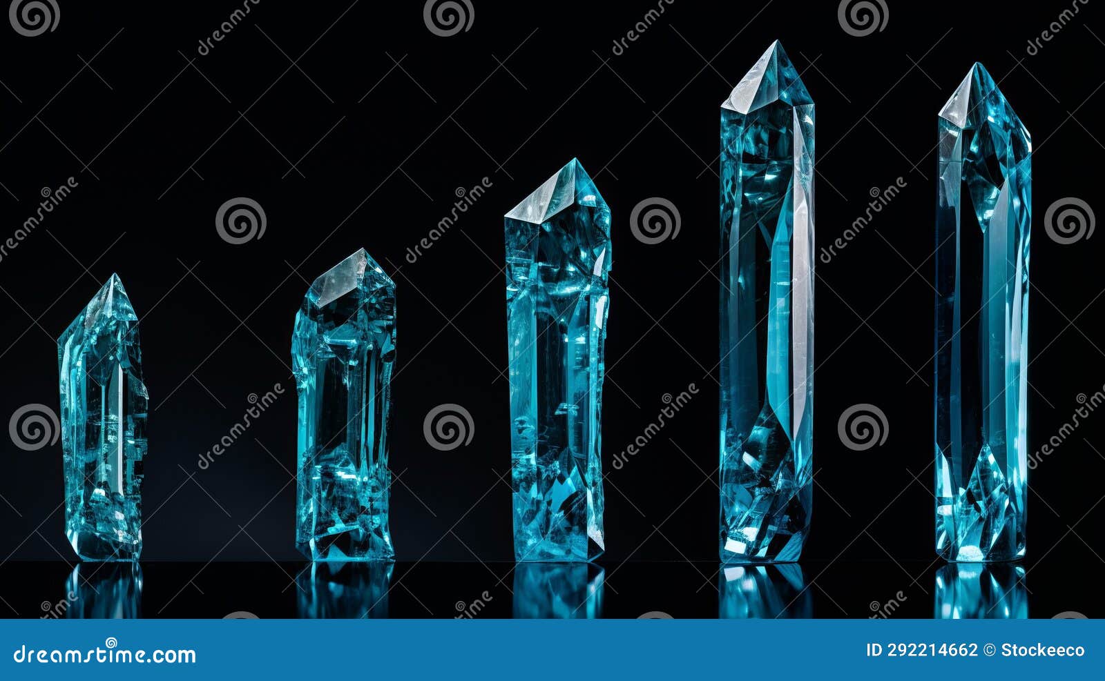 Turquoise and Aquamarine Crystal Points: Illusion of Three ...