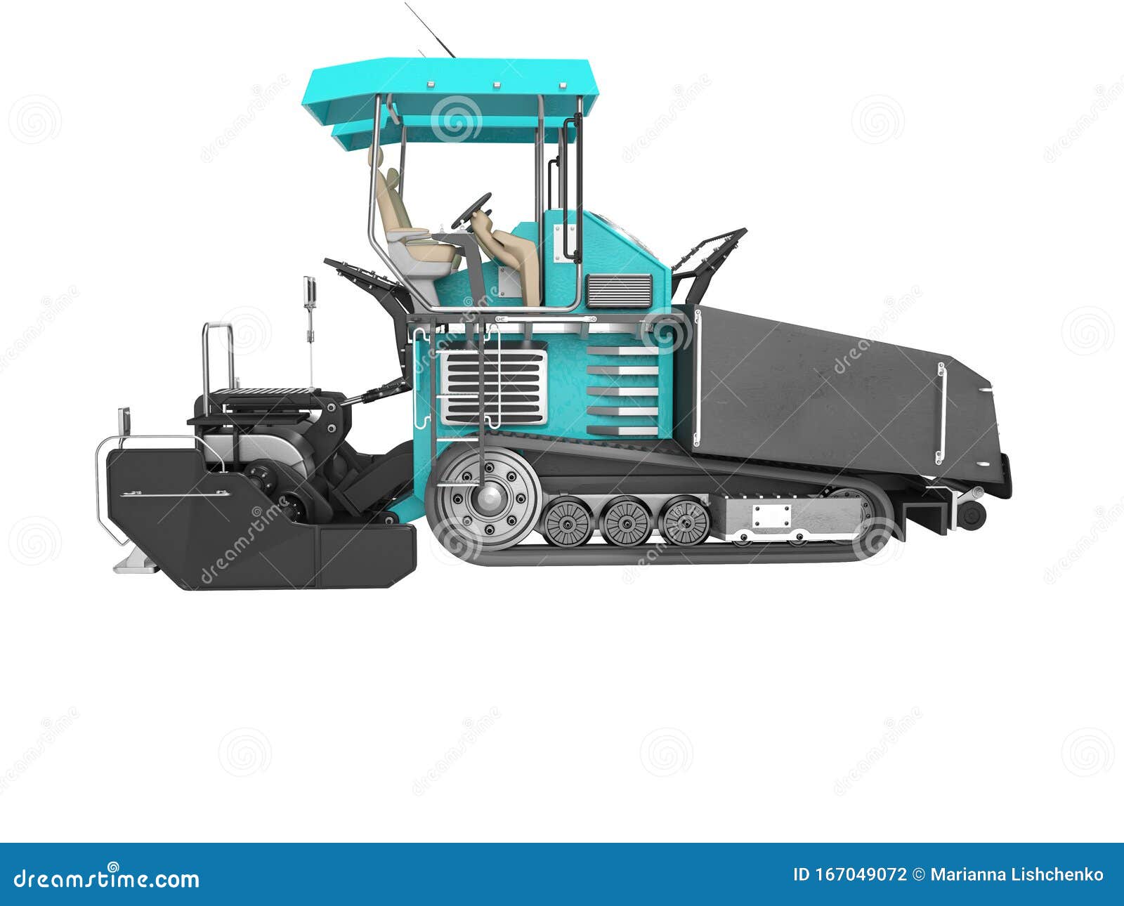 Asphalt Spreader Machine And Two Road Roller Getting Ready For Work ...