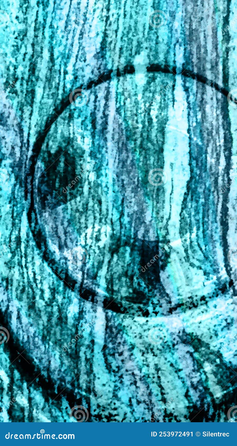 A Turquoise Background with a Visible Circle and a Wood Texture Stock ...