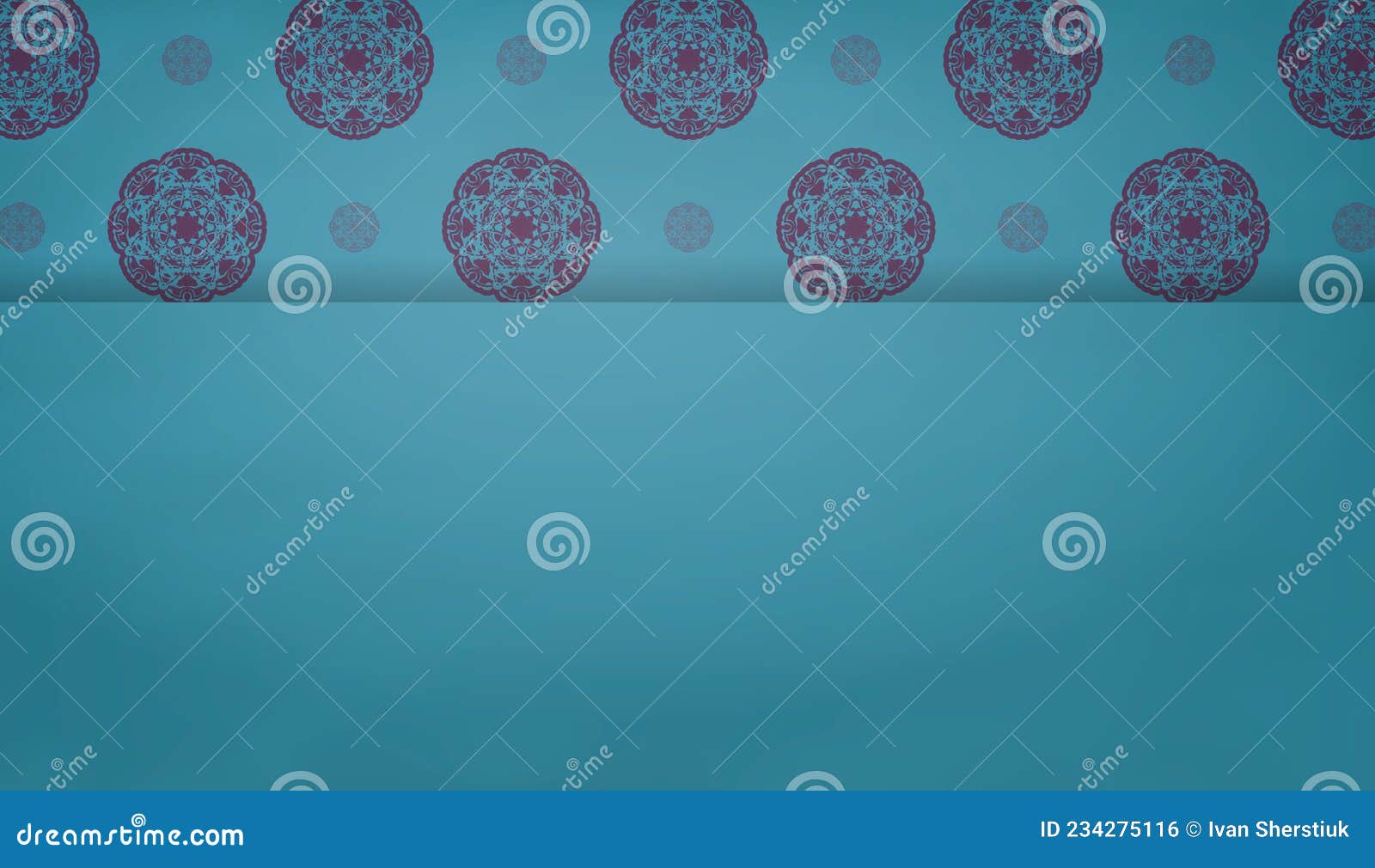 Turquoise Banner with Vintage Purple Pattern and Text Space Stock ...