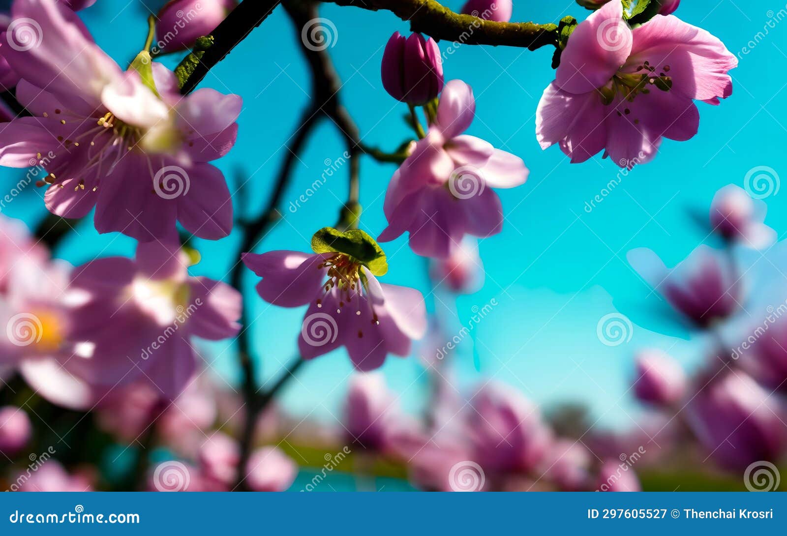 Turquoise Bloom Captivating Spring Petals Stock Illustration ...
