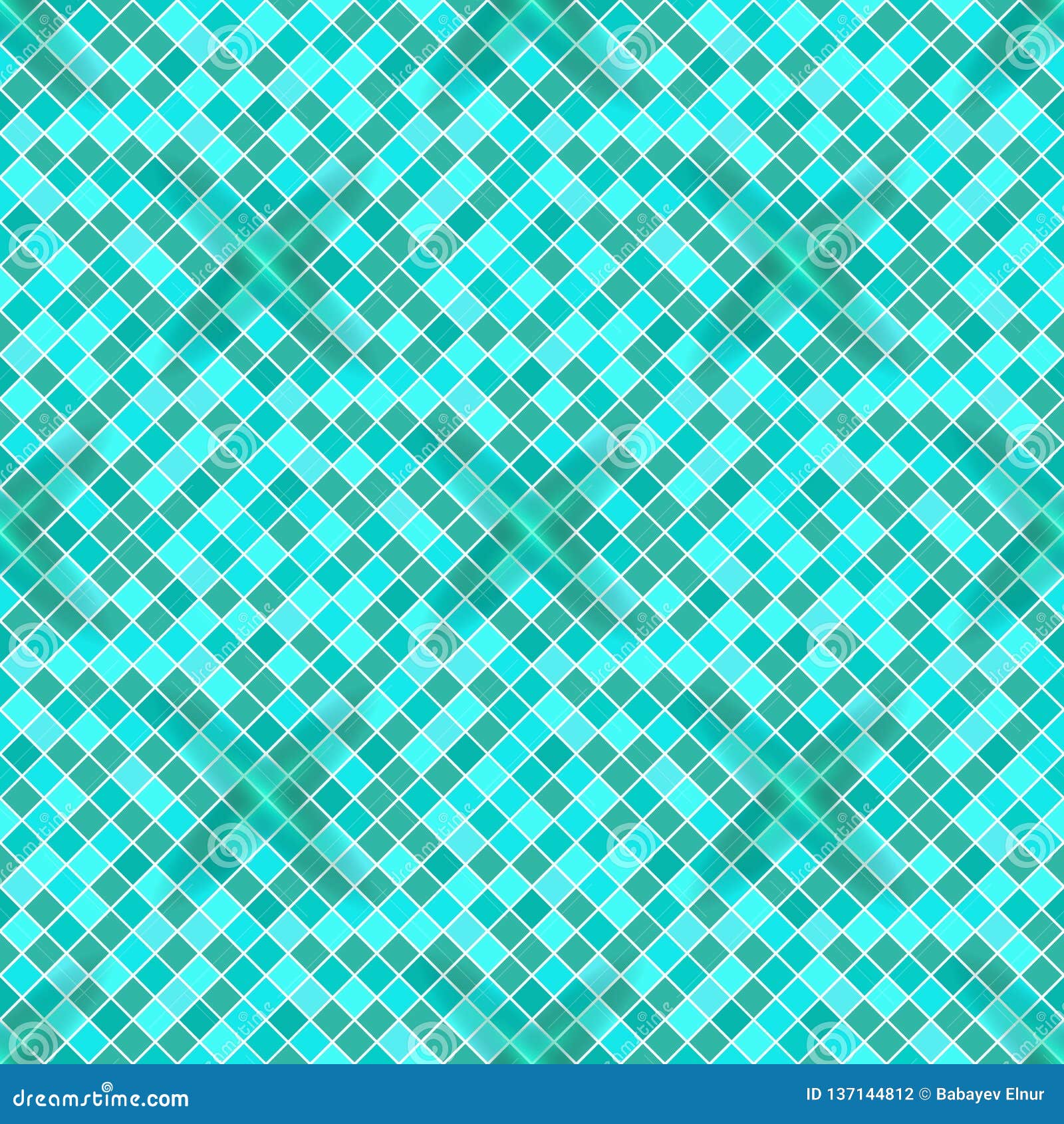 Turquoise and Blue Abstract Pixel Background. Digital Background with ...