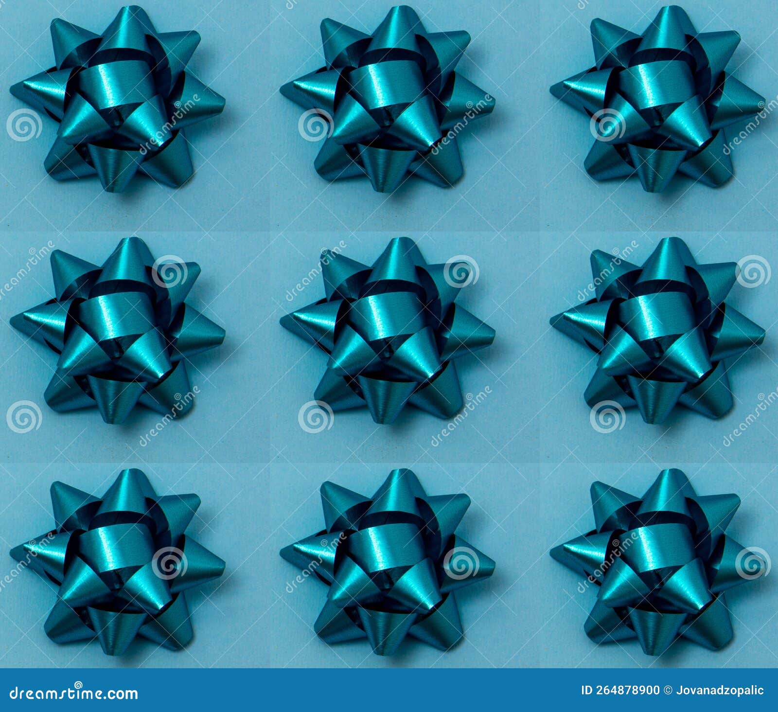 Turquoise Blue Christmas and Party Pattern Bow Ribbon on a Blue ...