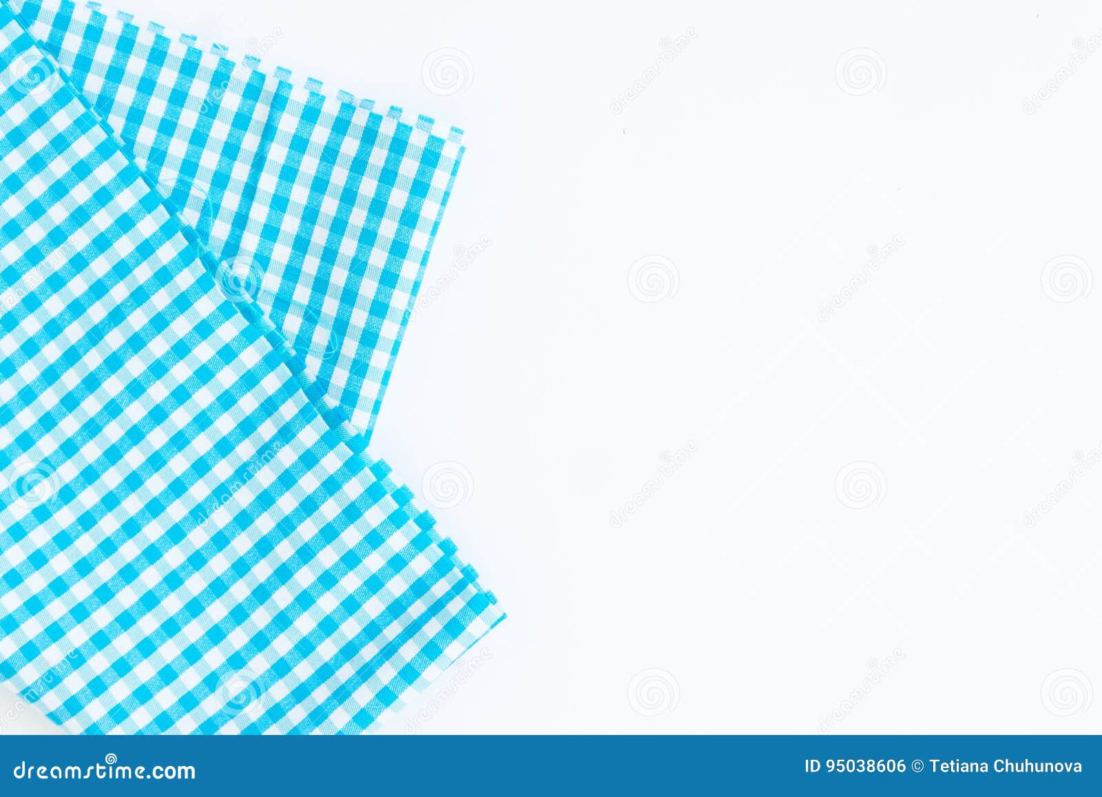 Turquoise, Blue Cloth, Kitchen Towel with Checkered Pattern, Iso Stock ...