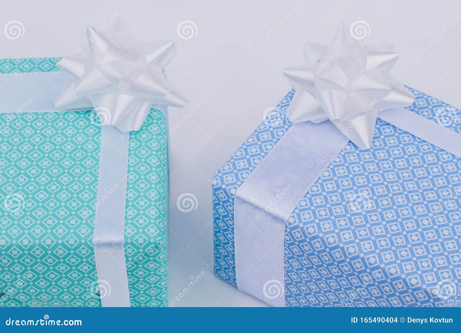 Turquoise and Blue Gift Boxes. Stock Photo - Image of blue, newyear ...