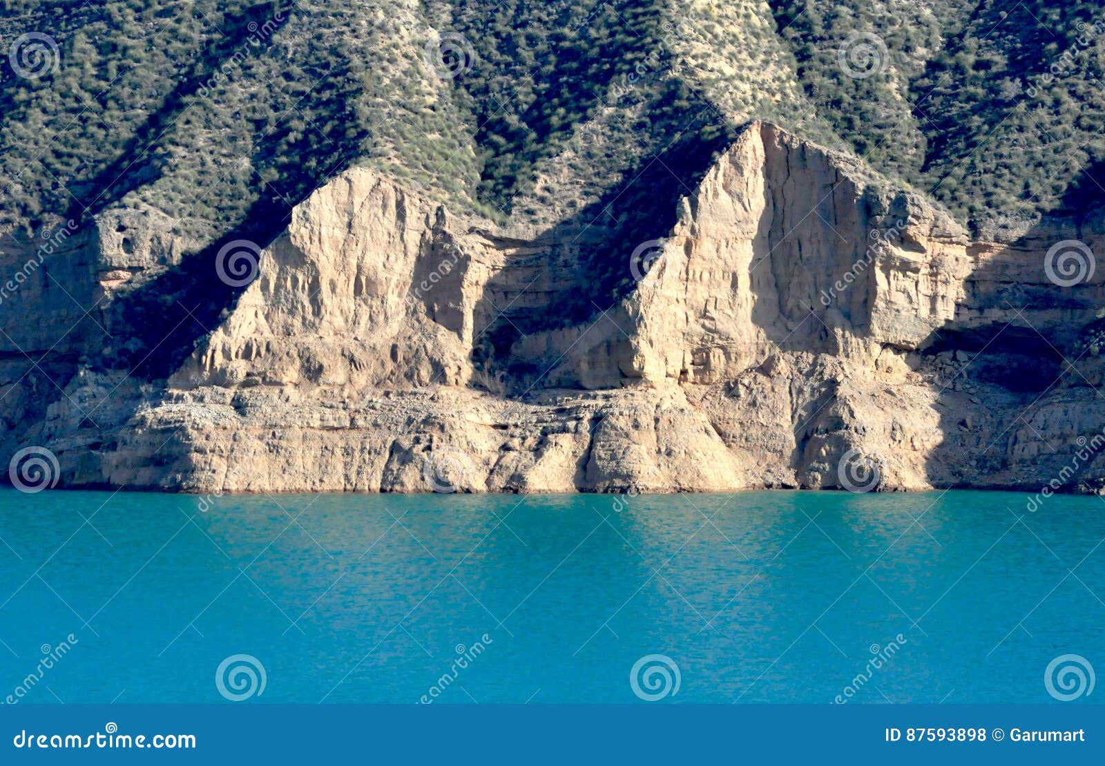 Turquoise blue lake stock photo. Image of scenery, landscape - 87593898