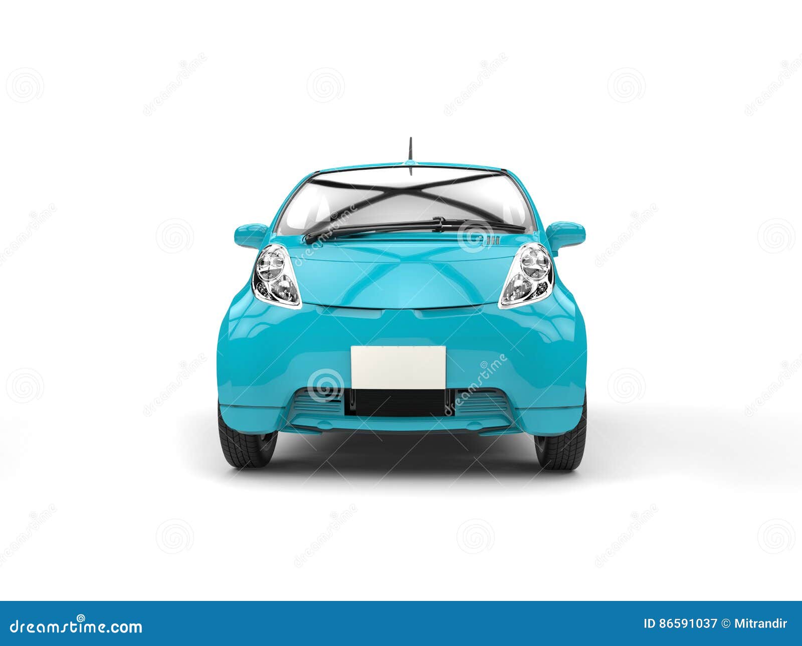 Turquoise Blue Small Modern Car Stock Illustration - Illustration of ...