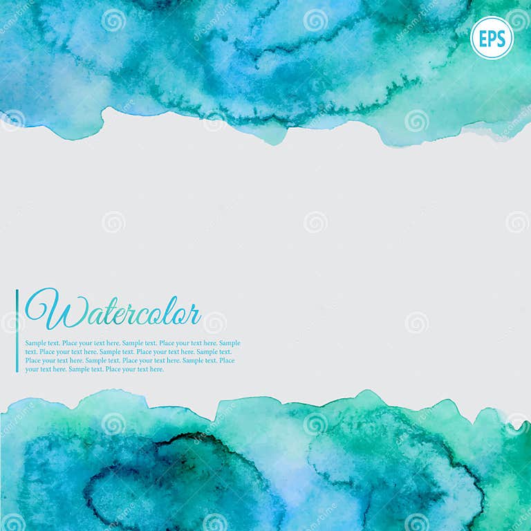 Turquoise and Blue Watercolor Abstract Frame Stock Vector ...