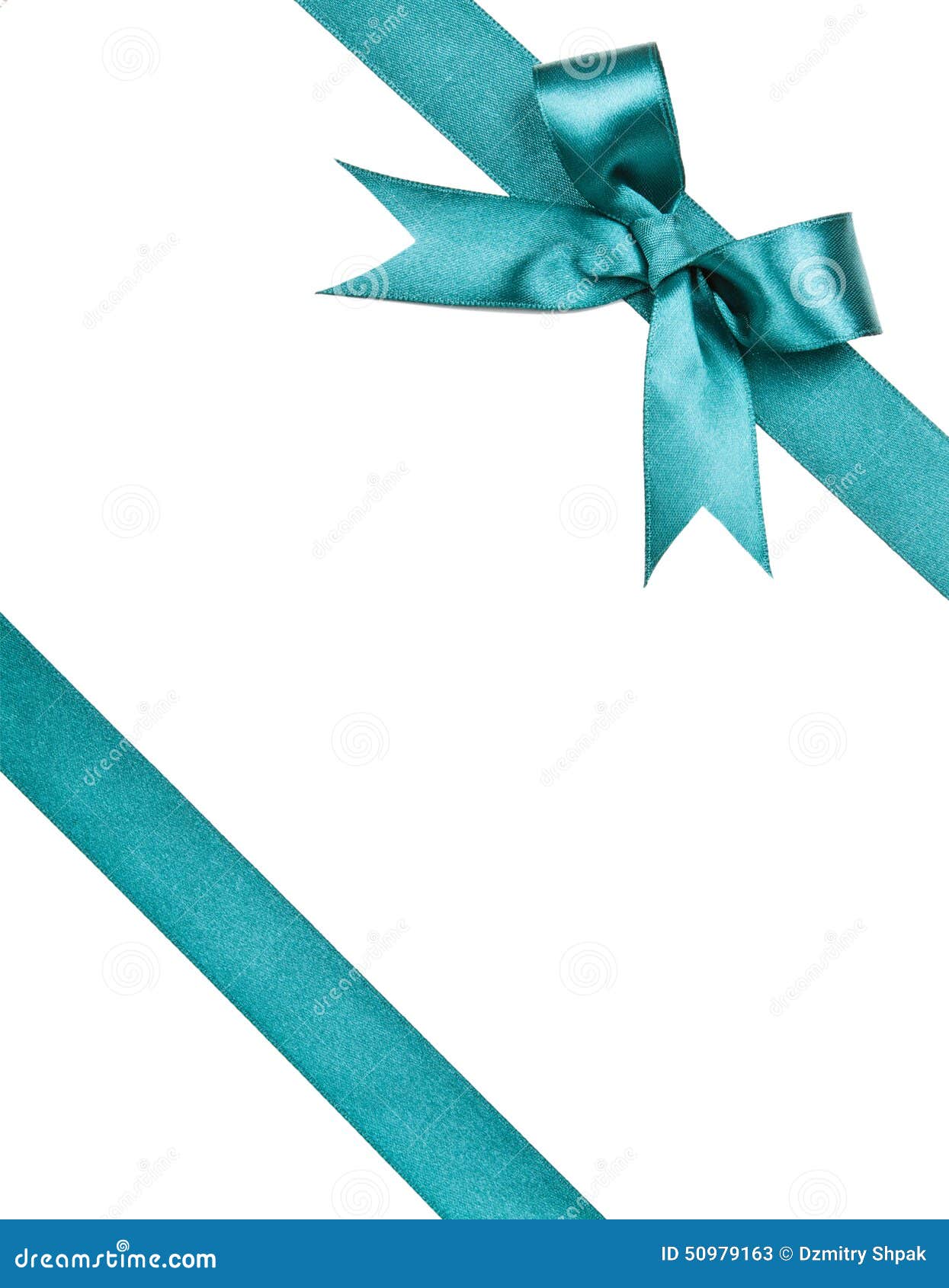 Turquoise Bow Isolated on White Background Stock Image - Image of ...