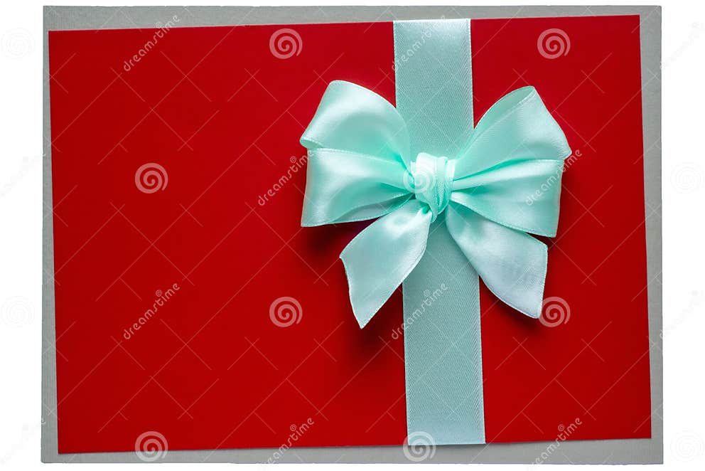 Turquoise Bow and Ribbon on Red Stock Photo - Image of pattern, paper ...