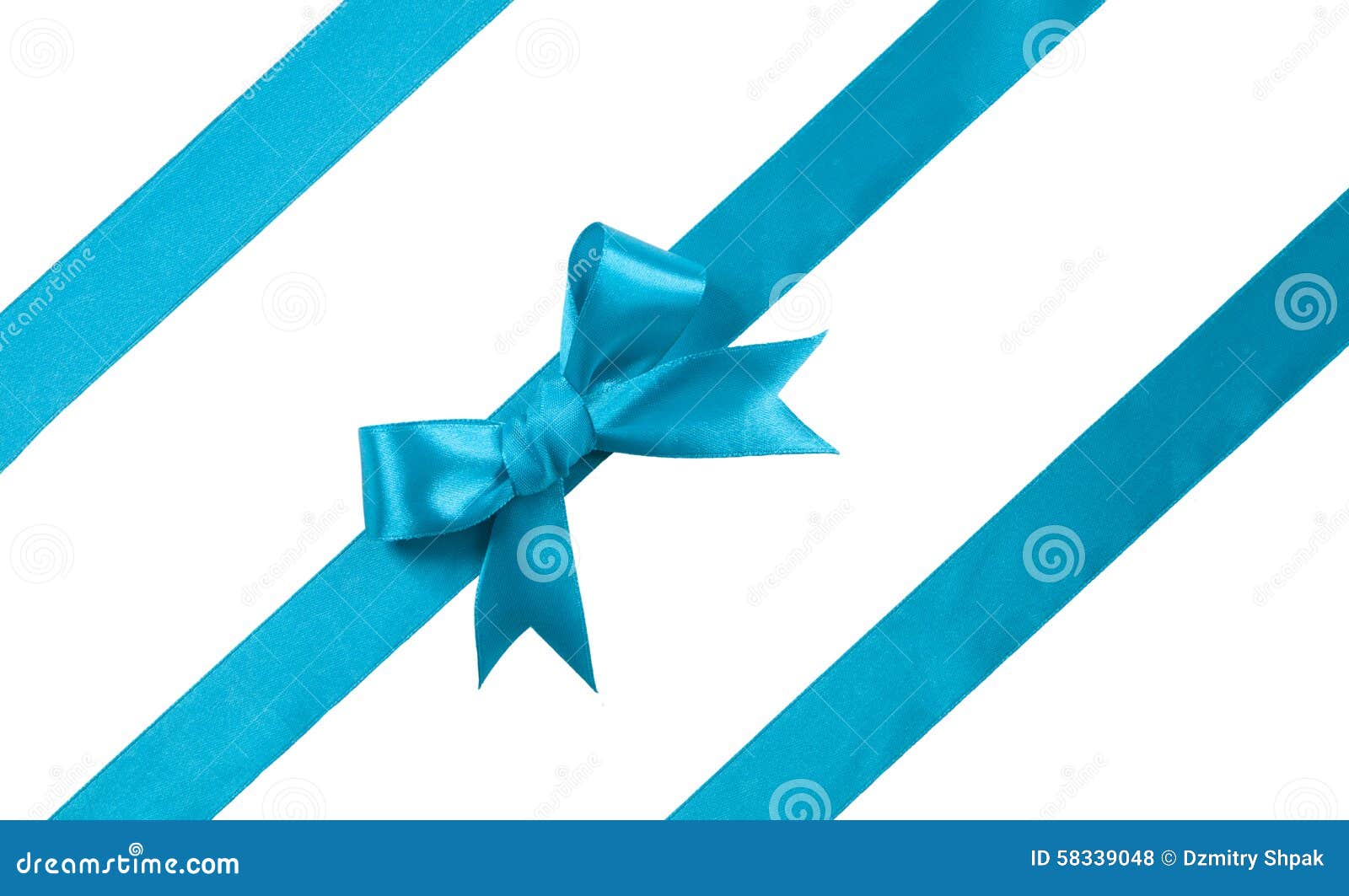 Turquoise Bow on White Background. Design Element Stock Photo - Image ...