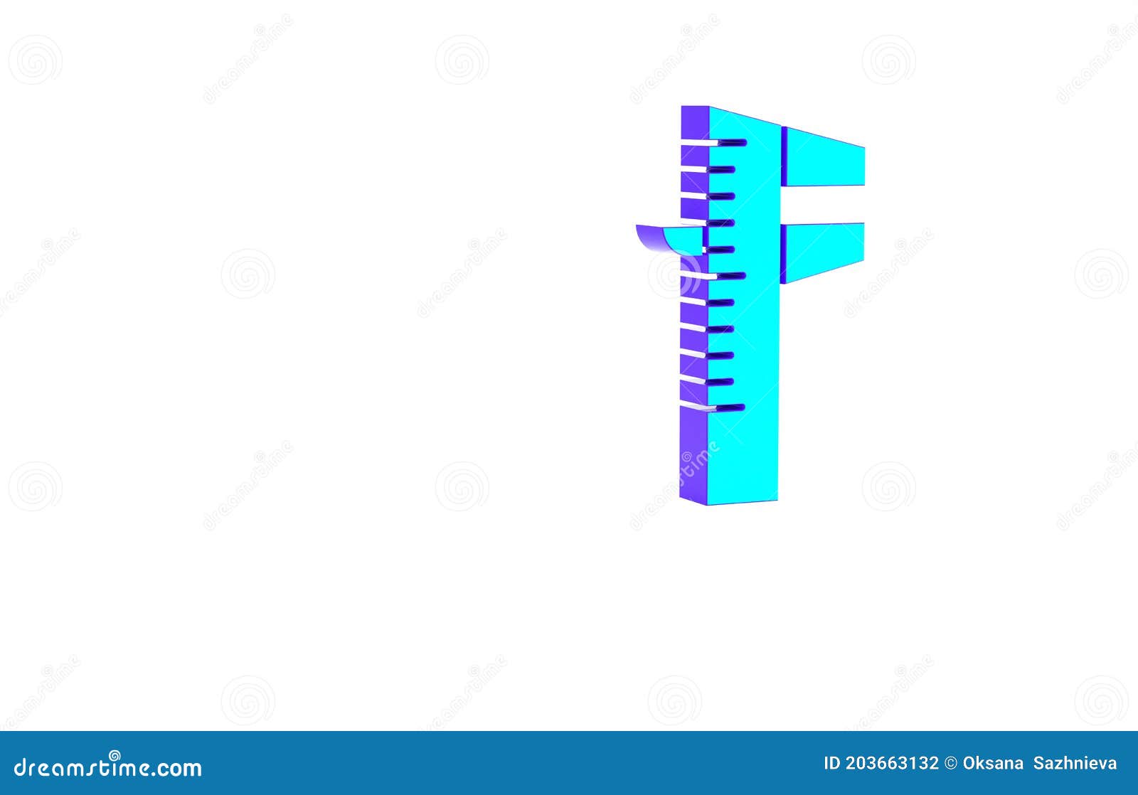 Turquoise Calliper or Caliper and Scale Icon Isolated on White ...