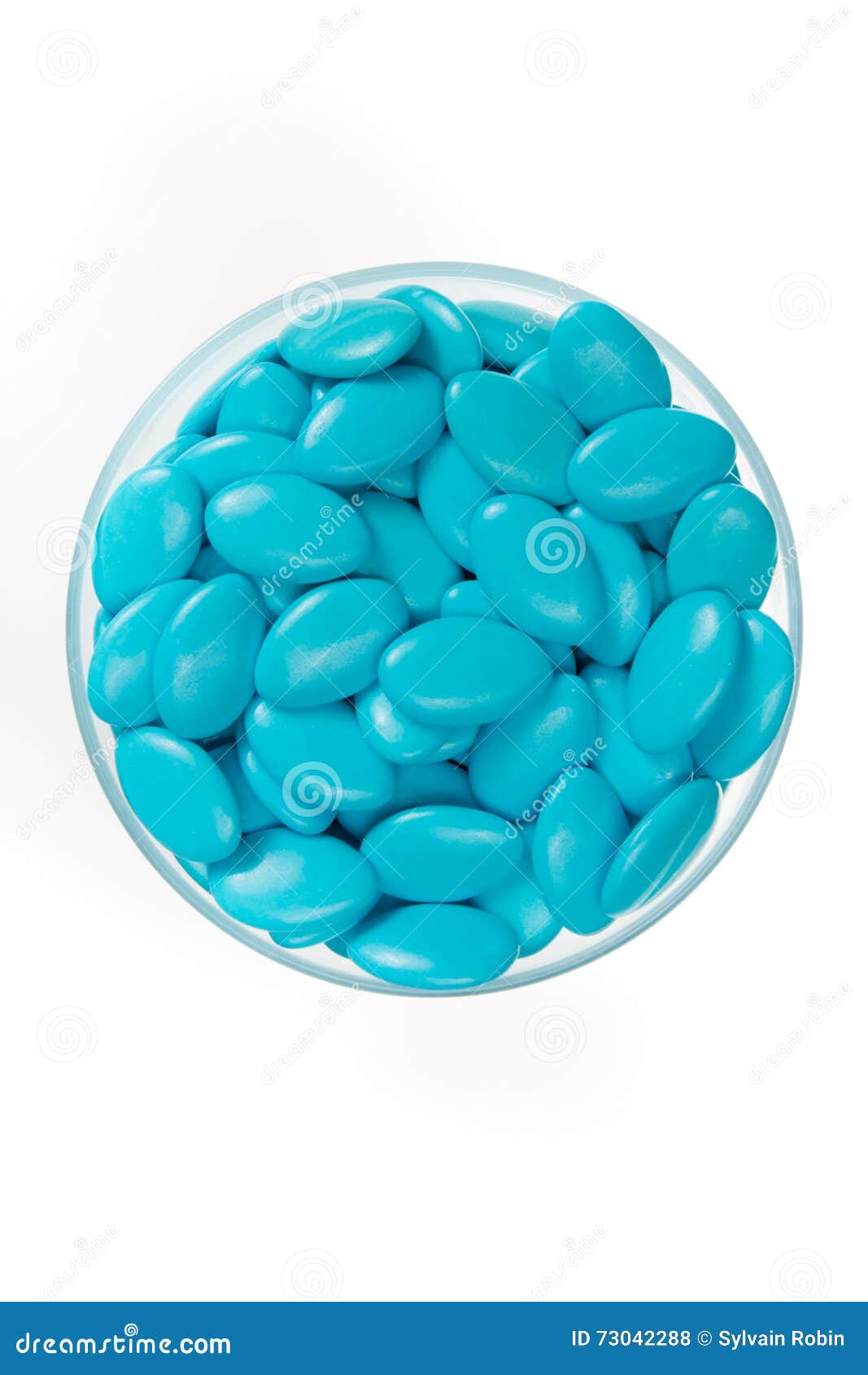 Turquoise Candy Jar Decorated Against Isolated on White Stock Photo ...
