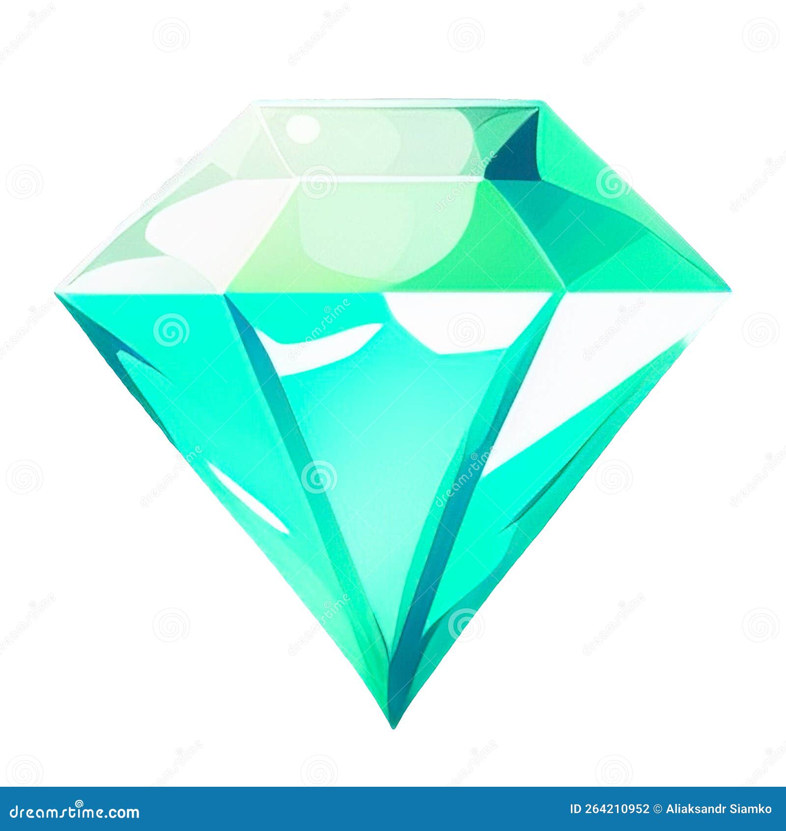 Turquoise Cartoon Gem Isolated on White Stock Photo - Image of elegant ...