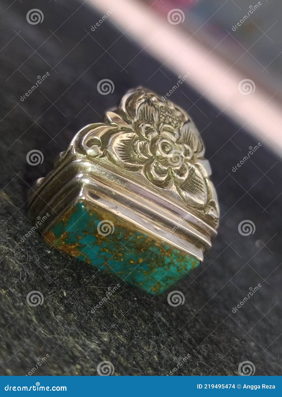 Turquoise Carved Silver Ring Stock Photo - Image of turquoise, ring ...