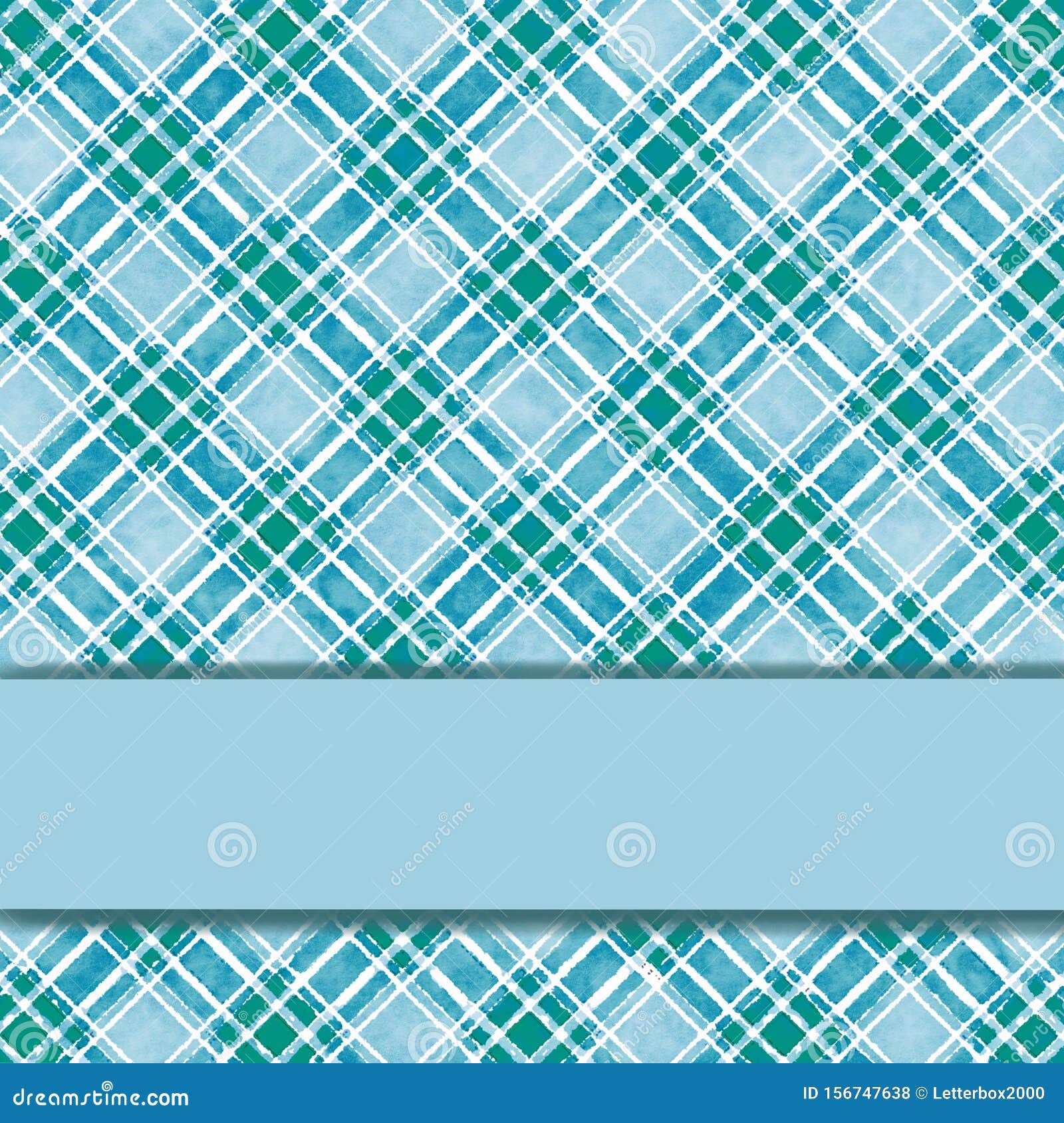 Turquoise Checkered Background with Wide Stripe for Text. Geometric ...
