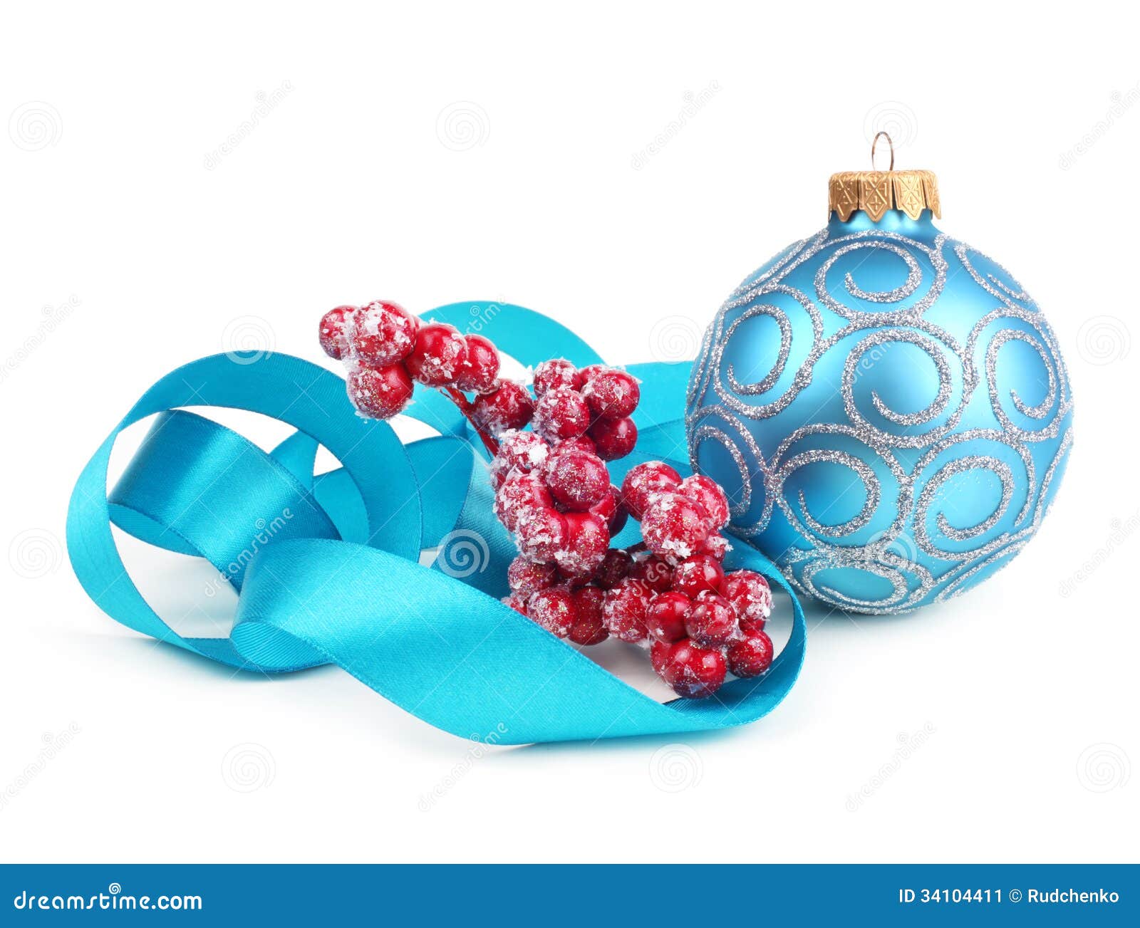 Turquoise christmas ball stock image. Image of year, berry - 34104411