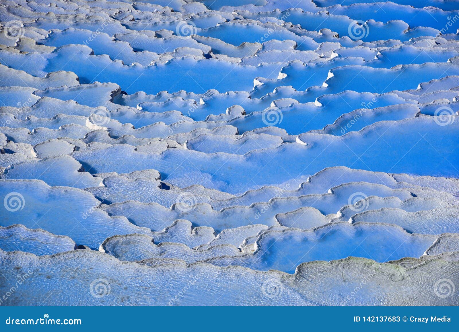 Turquoise Color Travertine Formations and Thermal Sources Stock Image ...