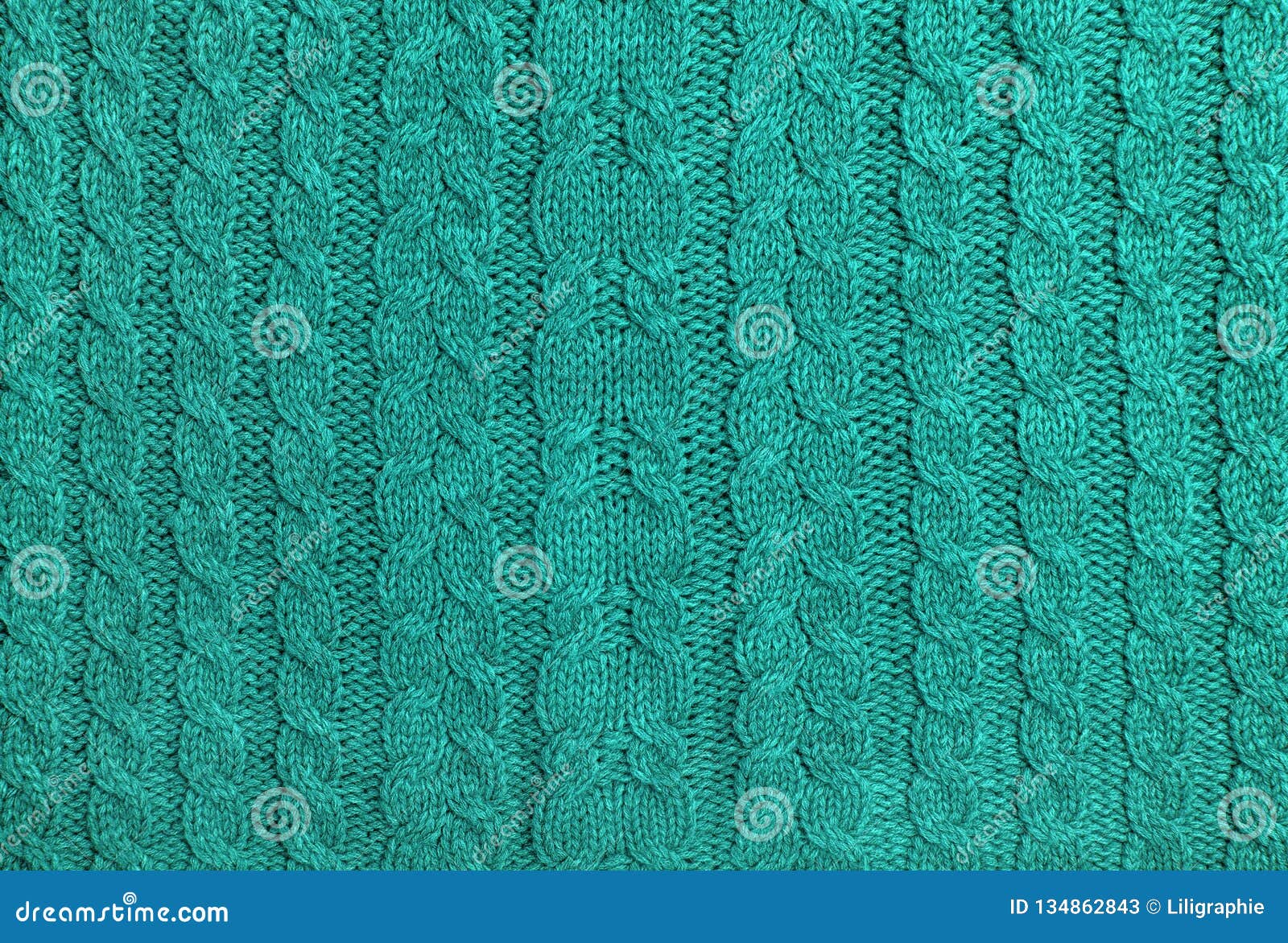 Turquoise Colored Knitted Wool Background Knitting Pattern Stock Image ...