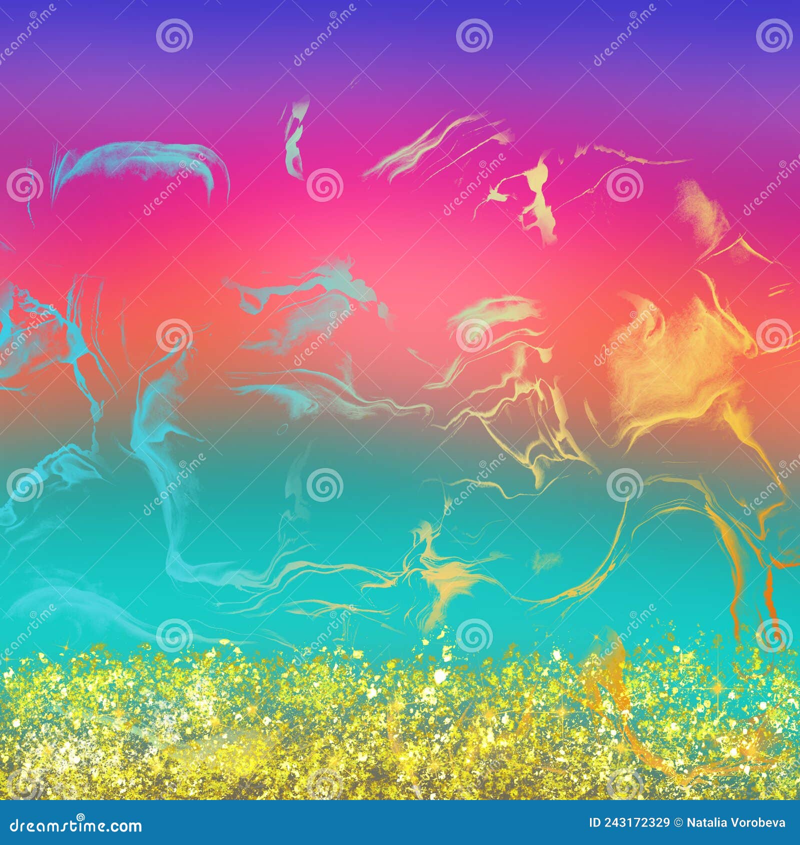 Turquoise Colors Abstract Drawing Texture Summer Background Stock ...