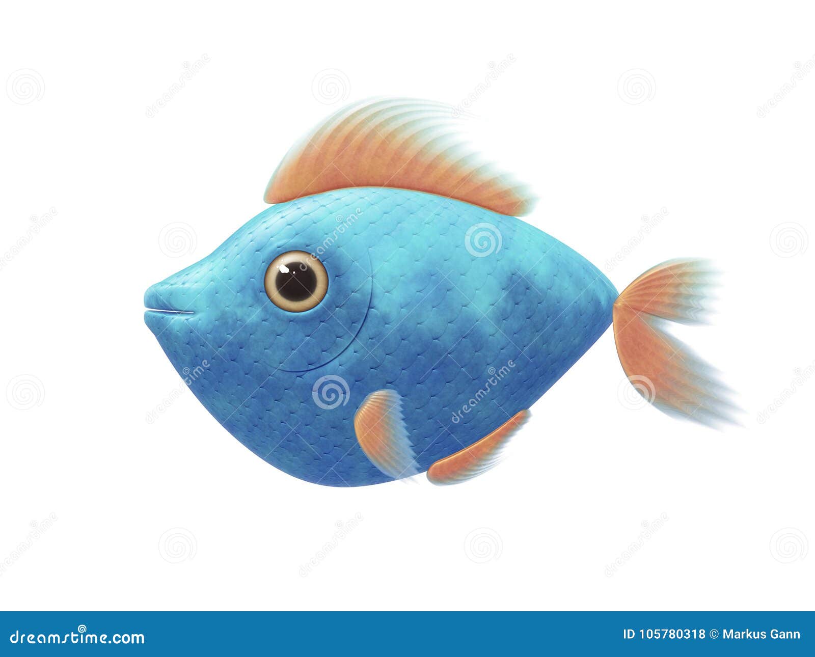 Turquoise comic fish stock illustration. Illustration of isolated ...