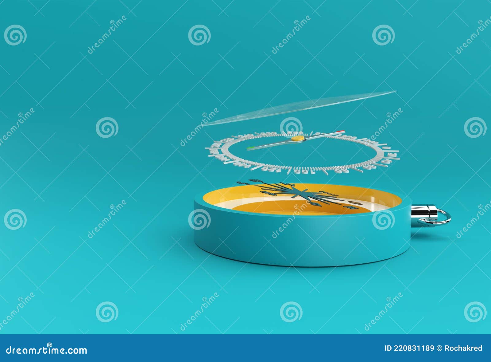 Turquoise Compass 3d Render Illustration Stock Illustration ...