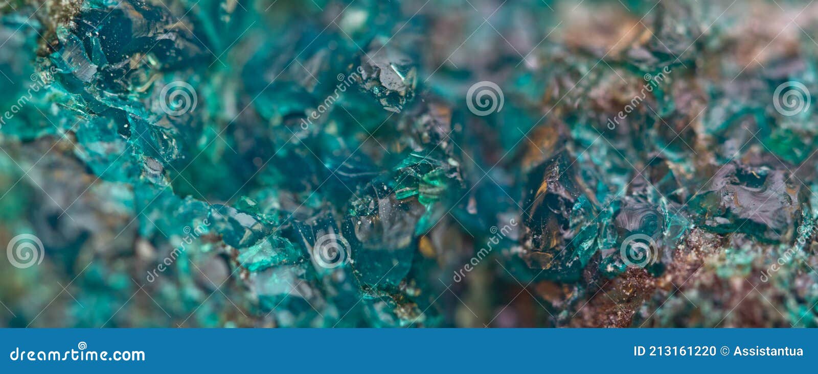 Turquoise Crystal Structure. Wide Banner of Abstract Crystal Background ...