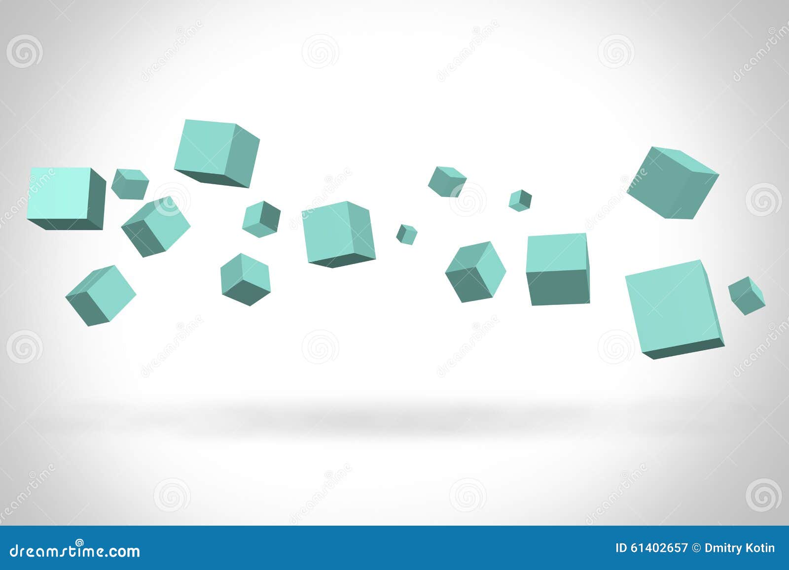Turquoise Cubes, With Patterns On The Edges, Form Two Rows Located At ...